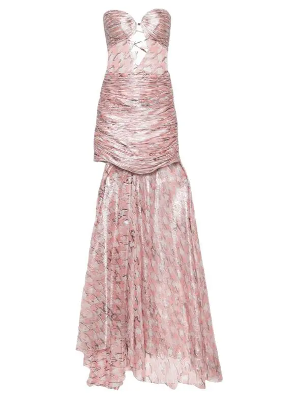 MARIA LUCIA HOHAN Sleeveless Sweetheart Neckline Cut-out Dress With Train - Nude