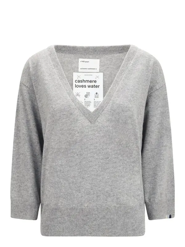 Extreme Cashmere V-neck Knitted Jumper - Grey