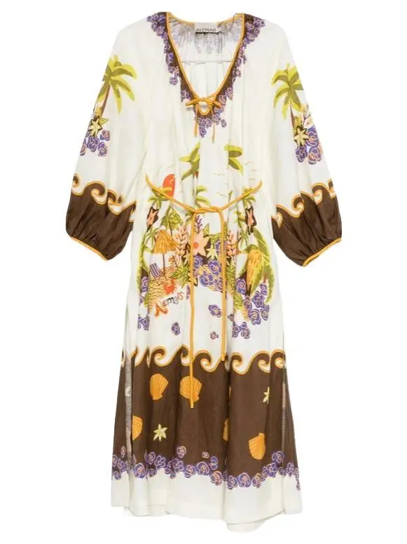 ALEMAIS Patterned Dress - Cream