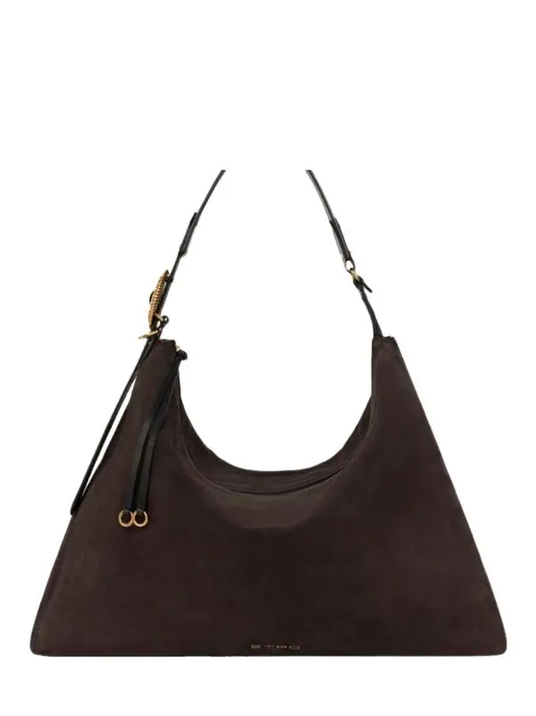 Etro Large Suede Rosette Bag - Brown