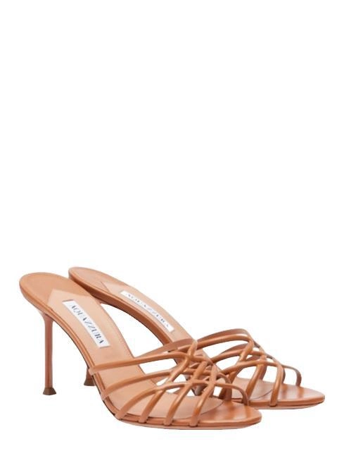 AQUAZZURA Wild Dream Leather Mules - Nude