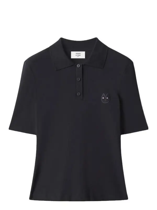 Maison Kitsuné Fortune Fox Jersey Polo - Black