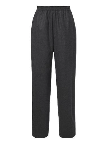 JIL SANDER Wool Flannel Wide-leg Pants - Black