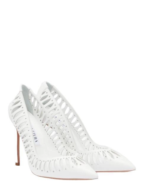 AQUAZZURA Gisele Perforated Leather High Heel Pumps - White