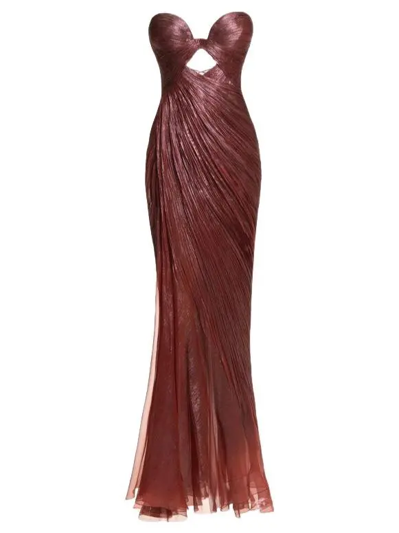 MARIA LUCIA HOHAN Pleated Gown - Brown