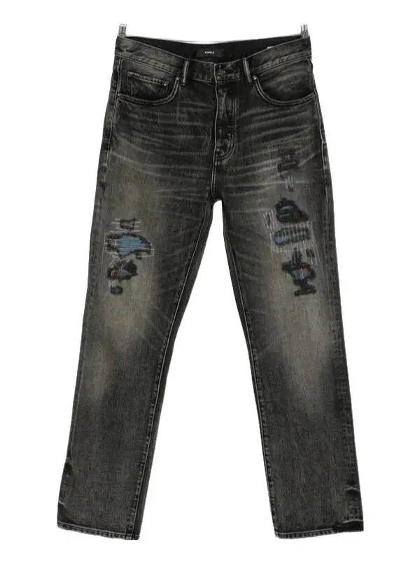 PURPLE BRAND Belt-loop Jeans - Black Faded