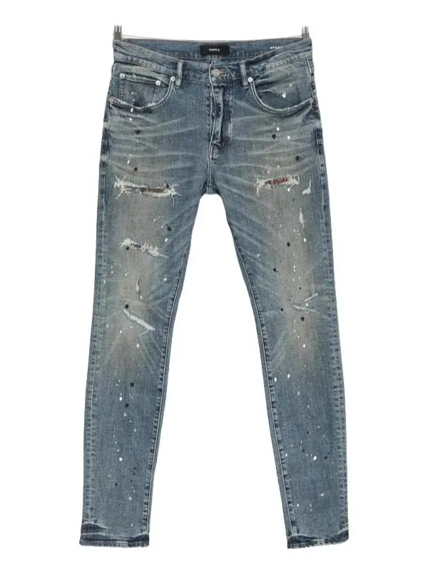 PURPLE BRAND Belt-loop Jeans - Blue Faded