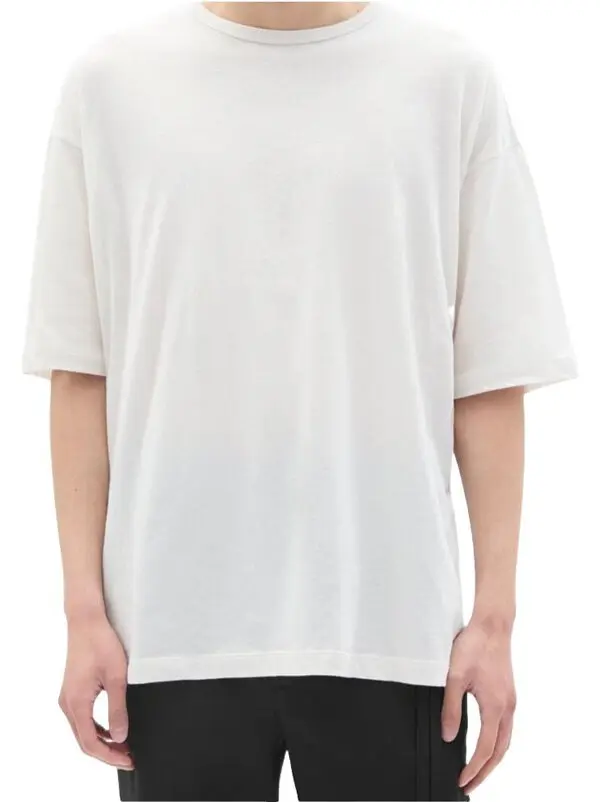 ANN DEMEULEMEESTER Text-print Cotton T-shirt - White