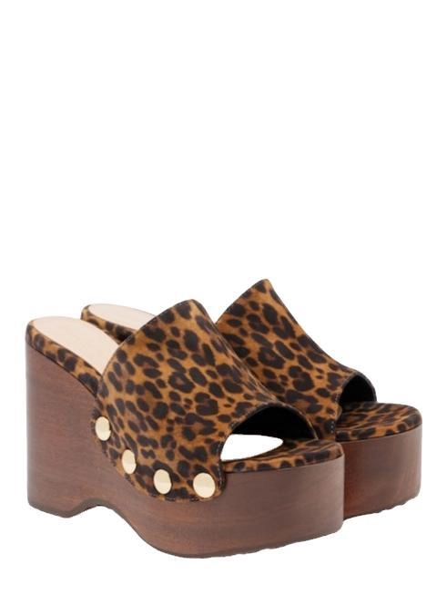 GIANVITO ROSSI Ardéa Leopard-print Suede Wedge Mules - Brown