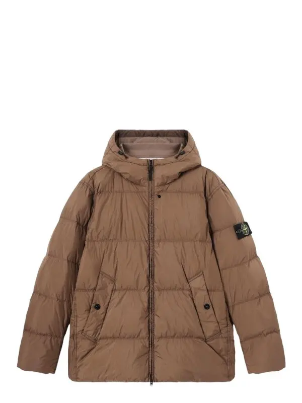 Stone Island Wind-resistant Down Jacket With Anti-drop - Ochre