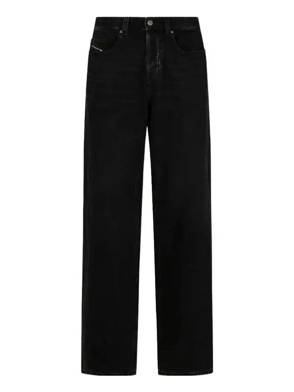 DIESEL® Logo-patch Straight-leg Jeans - Black