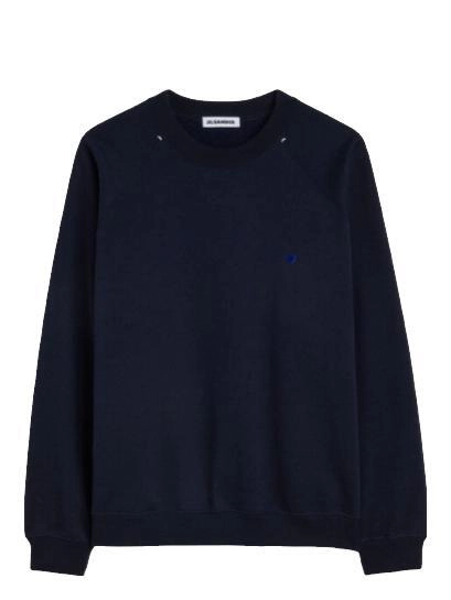 JIL SANDER Cashmere Blend Crew-neck Sweatshirt - Dark Blue