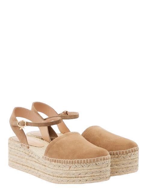 GIANVITO ROSSI Solid Suede Espadrilles - Nude
