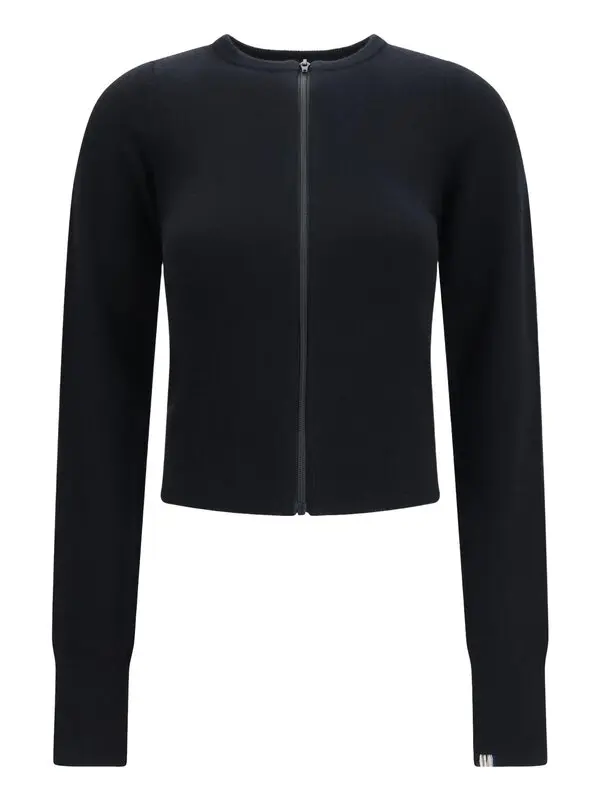 Extreme Cashmere Fitted Zip Cardigan - Black