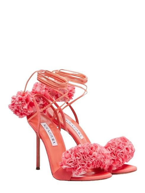 AQUAZZURA Leather-trimmed Sandals - Pink