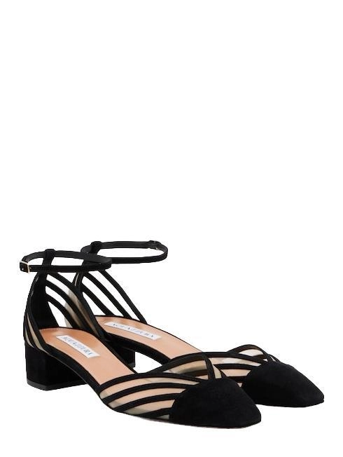 AQUAZZURA Solid Suede Pumps - Black
