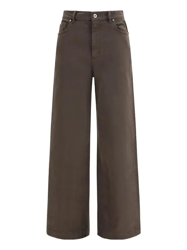 P.a.r.o.s.h Cotton-blend Wide-leg Trousers - Brown