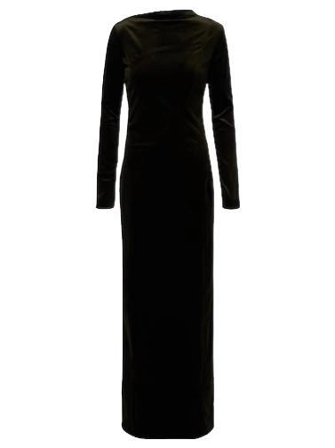 JIL SANDER Cotton Velvet Gown - Black