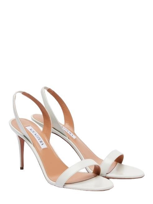 AQUAZZURA Solid Color Leather Sandals - Nude