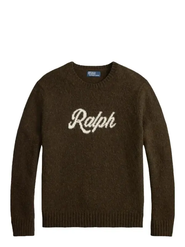 Polo Ralph Lauren Logo-intarsia Crew-neck Sweater - Brown