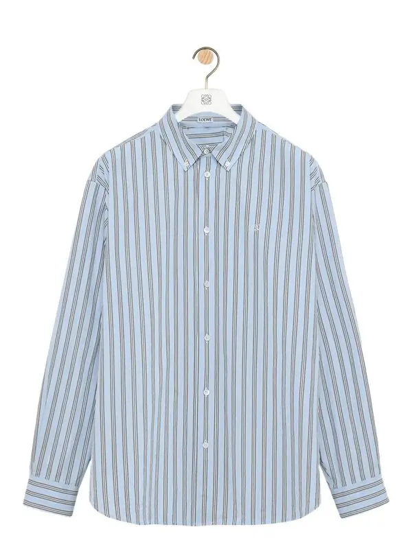 Loewe Oversized Striped Shirt - Blue/white