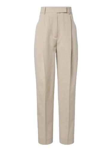 RÓHE Wool And Silk-blend Straight Pants - Nude