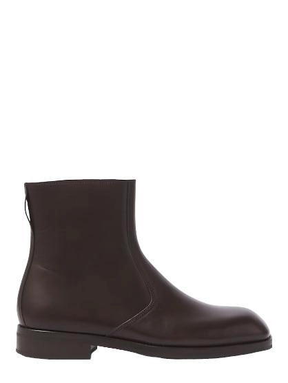 LEMAIRE Leather Ankle Boots - Black