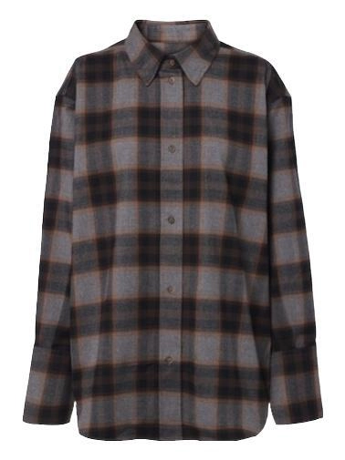 RÓHE Checked Cotton Flannel Shirt - Black