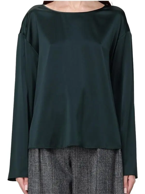 Emporio Armani Satin Long-sleeve Blouse - Green