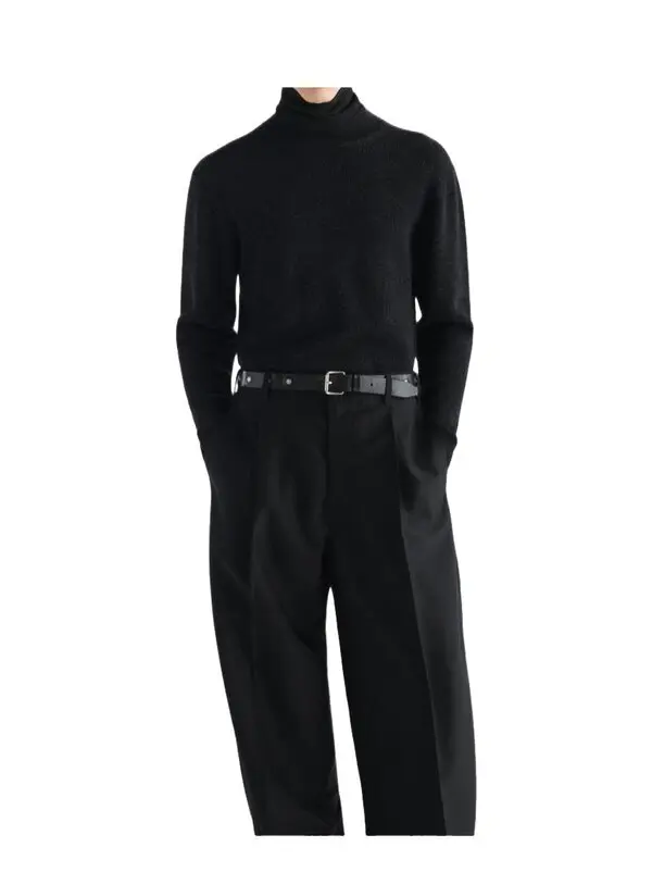 LEMAIRE High Neck Long Sleeve Sweater - Black