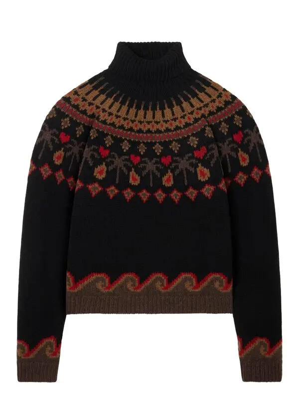Alanui Sweet Winter Roll-neck Sweater - Black/multicolor