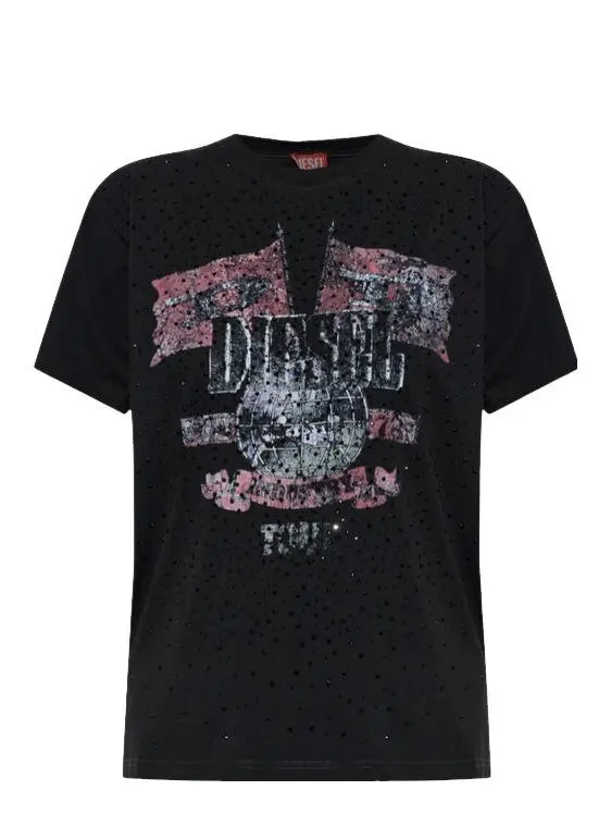 DIESEL® Short-sleeved Crew Neck T-shirt - Black