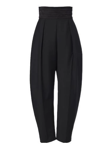 RÓHE Pleated Wool And Mohair Barrel-leg Pants - Black