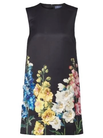 LEO Yvonne Floral-appliqué Sleeveless Mini Dress - Black
