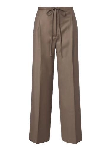 RÓHE Pleated Virgin Wool Wide-leg Pants - Brown