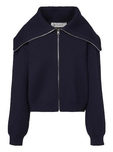 RÓHE Wool Zip-up Cardigan - Black