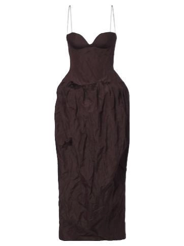 Magda Butrym Gathered Bustier Dress - Black