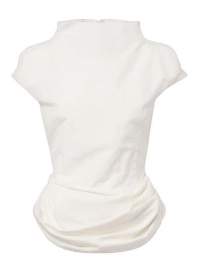Magda Butrym Draped Cotton And Silk Top - White