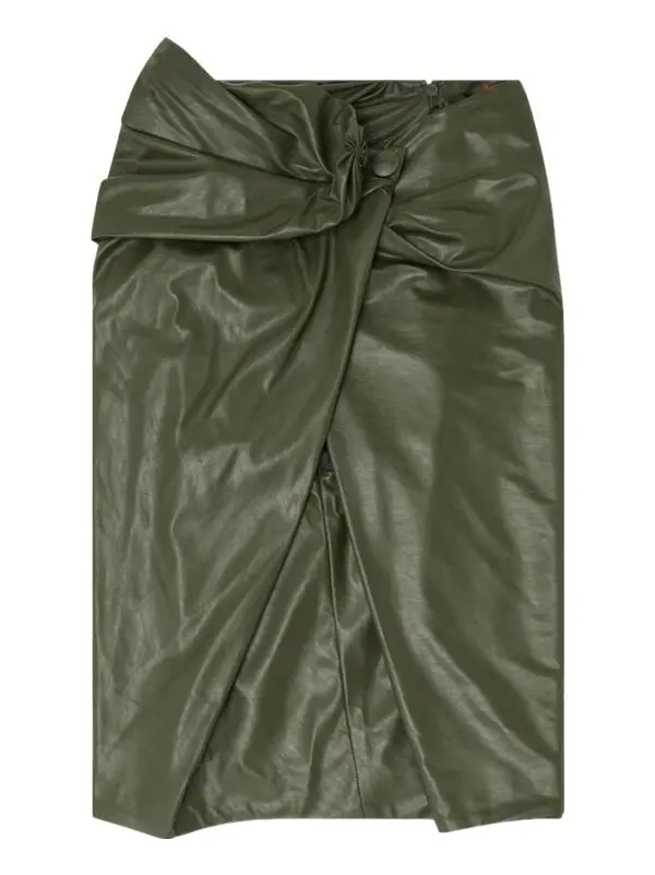 DIESEL® Draped Pencil Skirt With Split - Green
