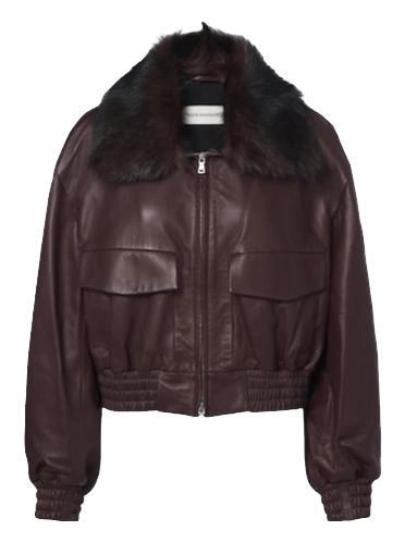 Nour Hammour Leather Blouson Jacket - Black