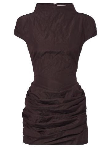 Magda Butrym Draped Cotton-blend Minidress - Black
