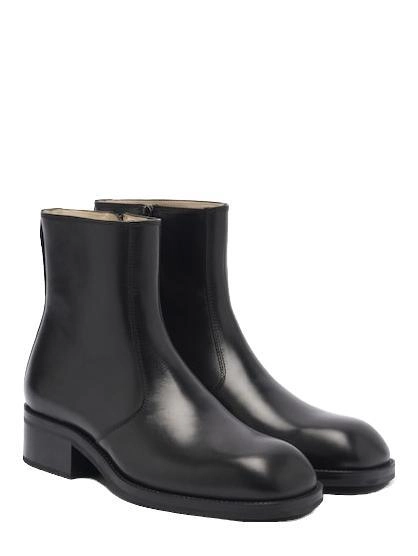 LEMAIRE Leather Ankle Boots - Black