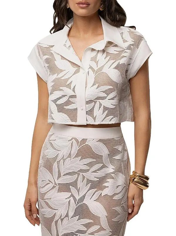 JLUXLABEL Bali Nights Embroidered Top - White