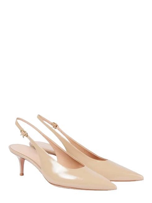 GIANVITO ROSSI Patent Leather Slingback Pumps - Nude
