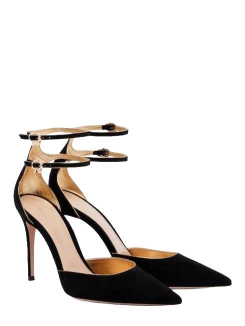 GIANVITO ROSSI Solid Suede Pumps - Black