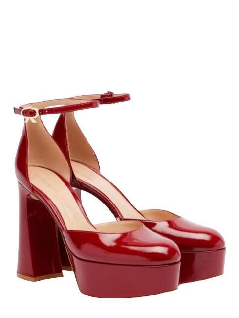 GIANVITO ROSSI Patent Leather Platform Pumps - Red