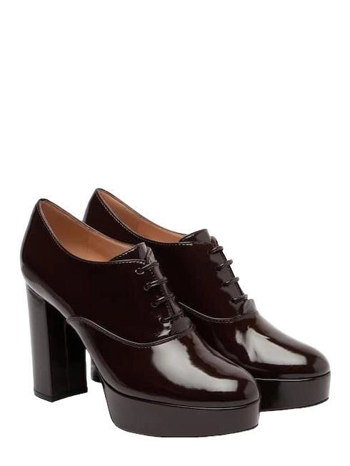 GIANVITO ROSSI Lace-up Leather Platform Pumps - Black
