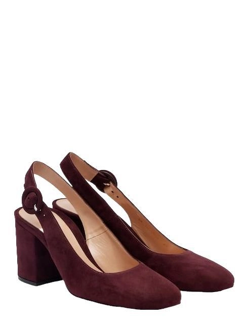 GIANVITO ROSSI Suede Slingback Pumps With Block Heels - Brown