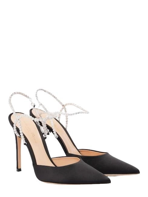GIANVITO ROSSI Crystal-embellished Satin Pumps - Black