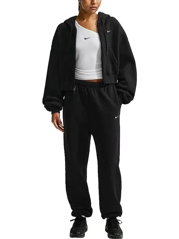 Nike Studio Fleece High Rise Oversized Cuffed Pants - Black